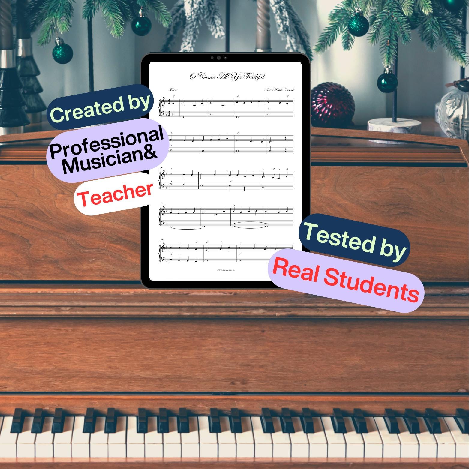 Christmas Easy Piano Sheet Music Solo Song Carol for Beginners Kids ...