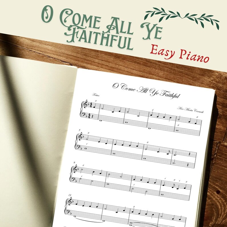 Christmas Easy Piano Sheet Music Solo Song Carol for Beginners Kids ...