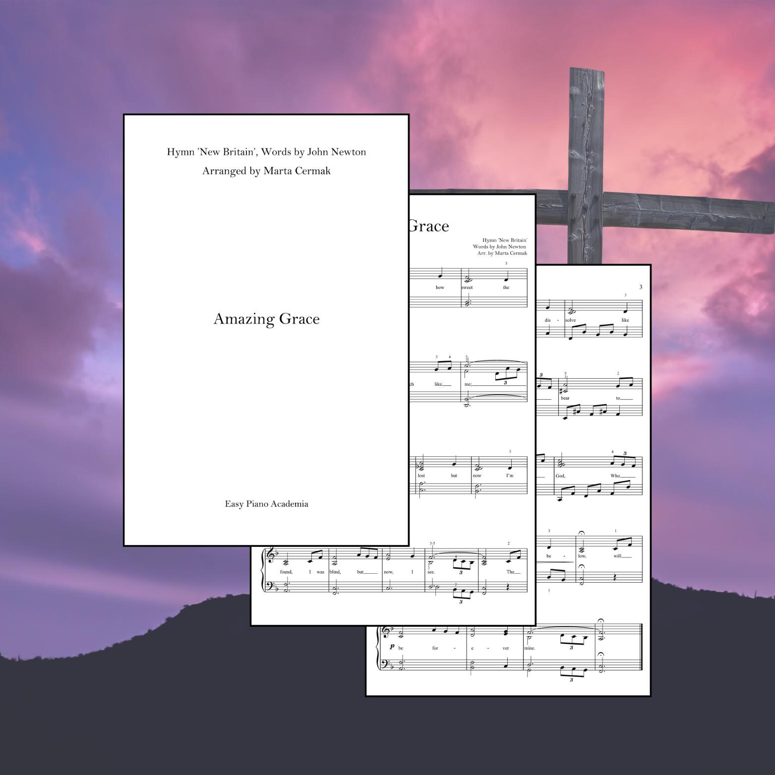 Amazing Grace Piano Sheet Music | Easter Piano Solo Song | Christian ...