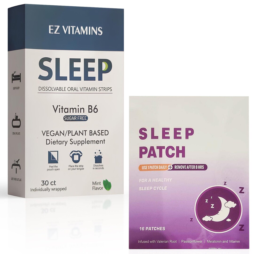 Oral Sleep Strips Melatonin & Sleep Skin Patch 30 Oral Strip With 16 ...