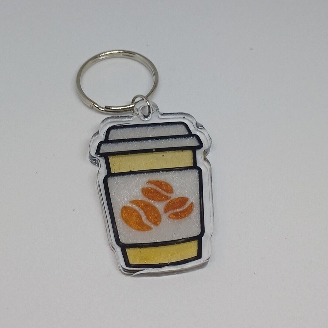 Yellow Beans Coffee Cup Resin Keychain - Etsy