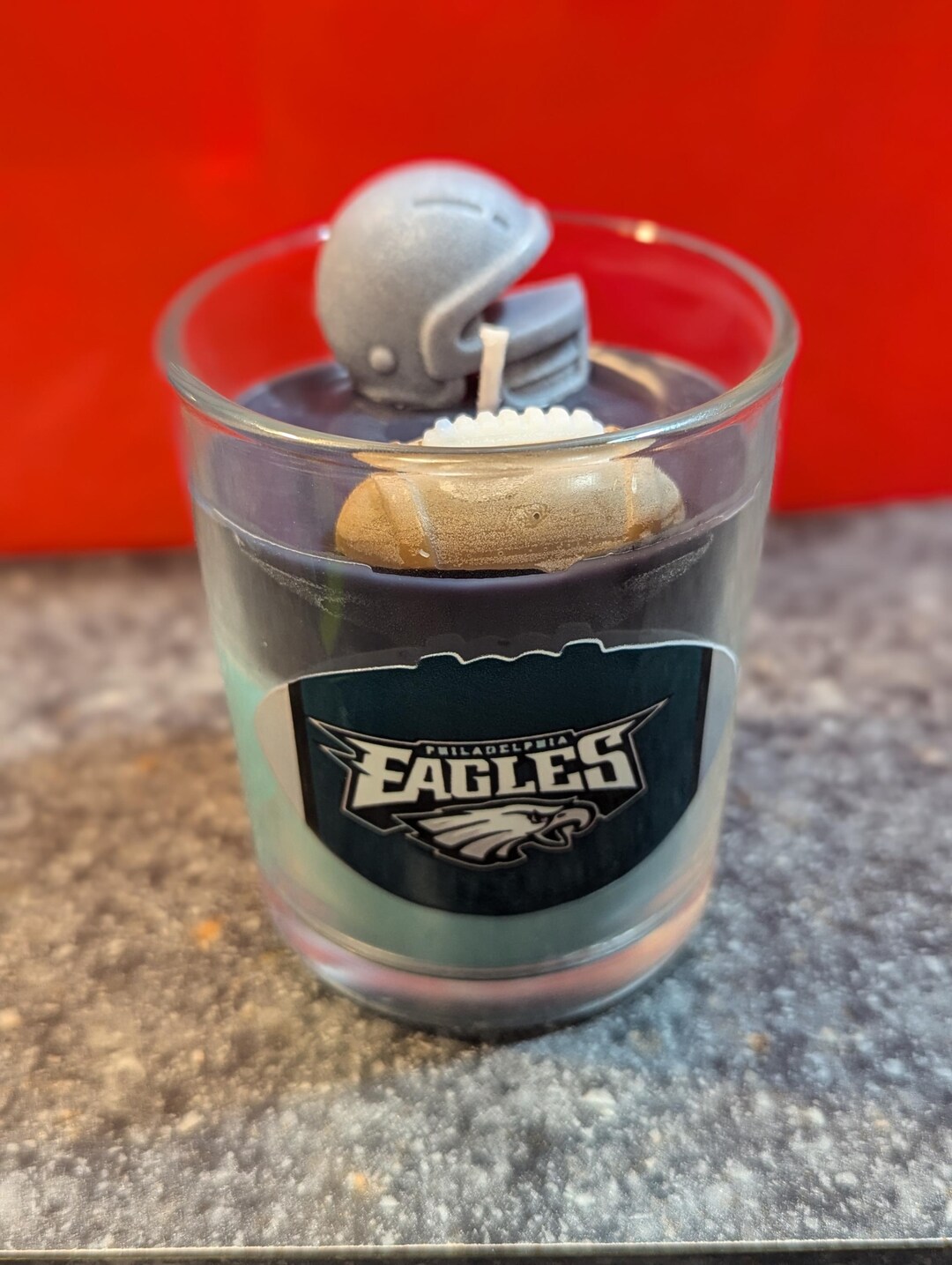 Philadelphia Eagles Candle: Mahogany Teakwood Scented Soy Candle - Etsy
