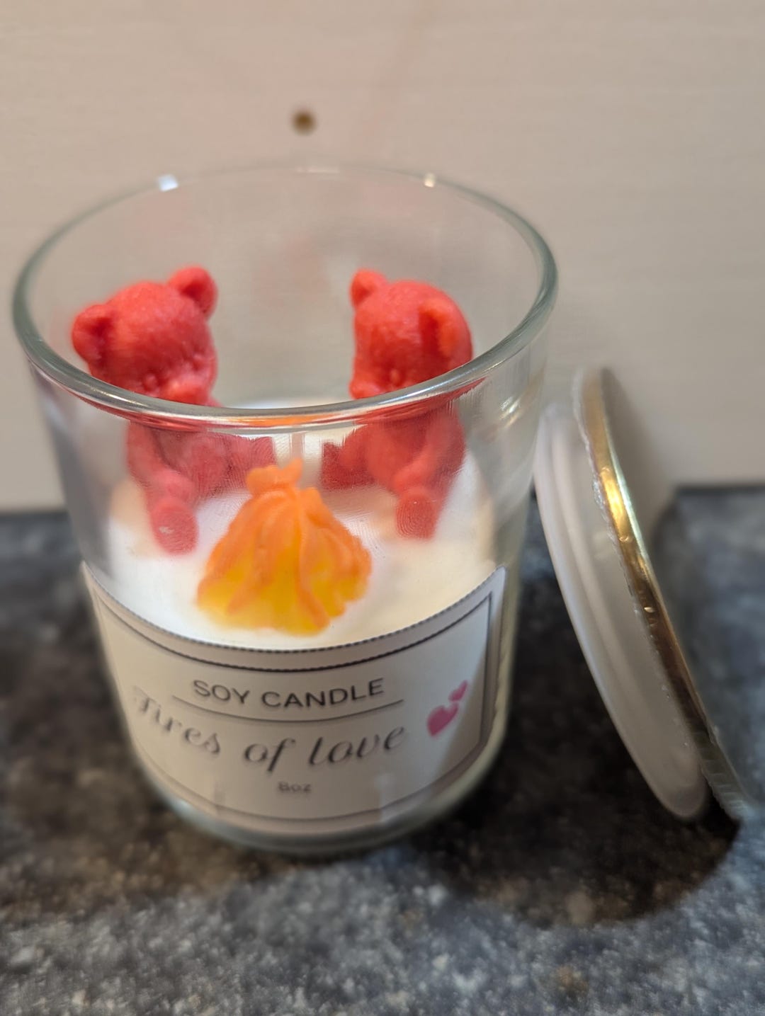 Fires of Love Valentines Day Gift I Love You Gift Candle Scented Red ...