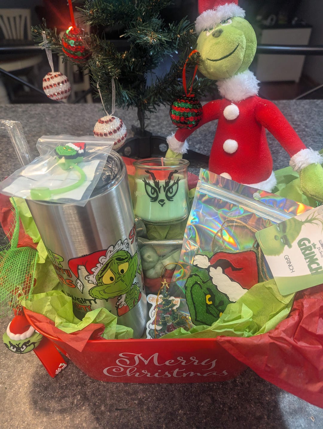 Grinch |christmas| Gift Bundle Basket | Gift Ideas| Mean One Tumbler ...