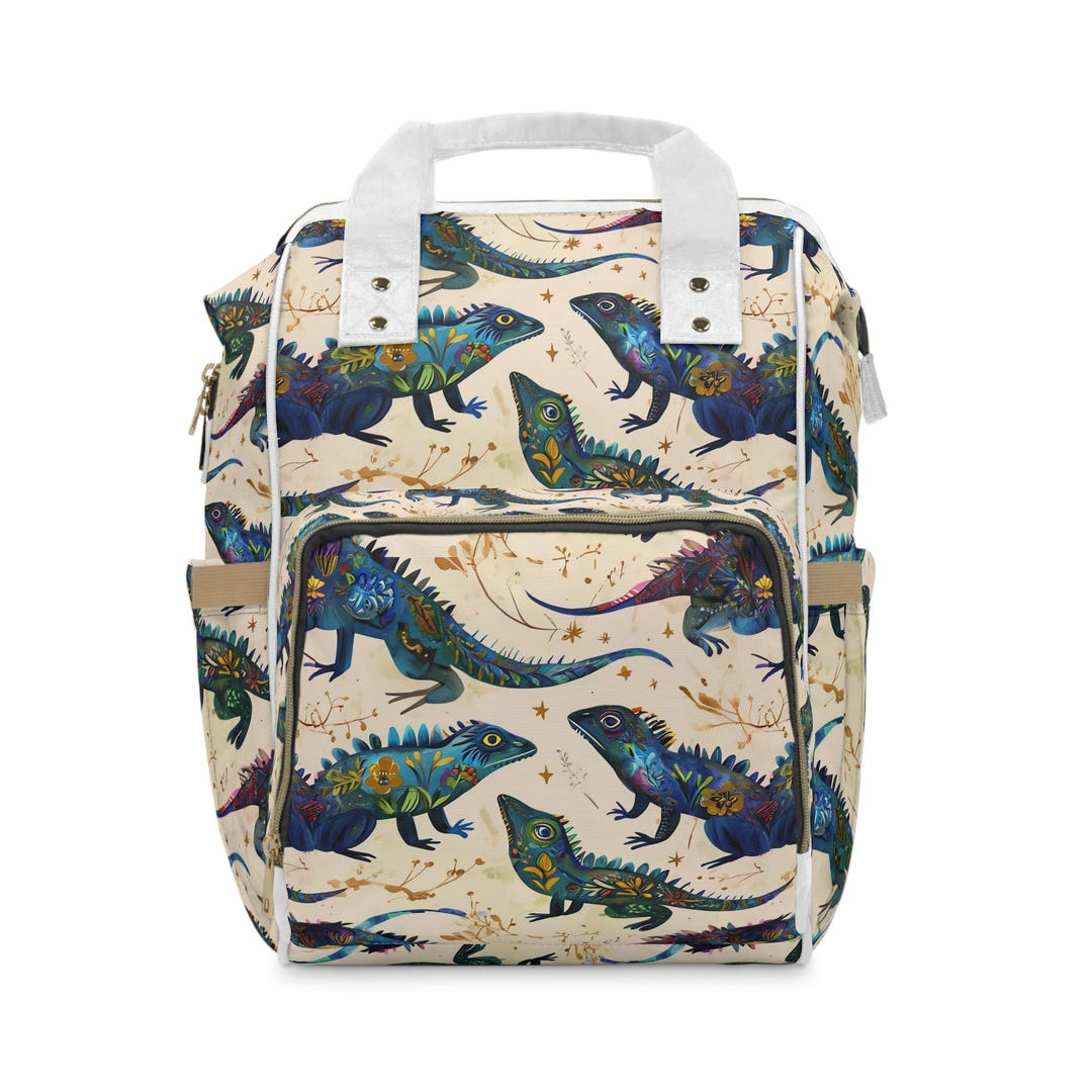 Colorful Lizard Multifunctional Diaper Backpack, Fun Pattern, Animals ...