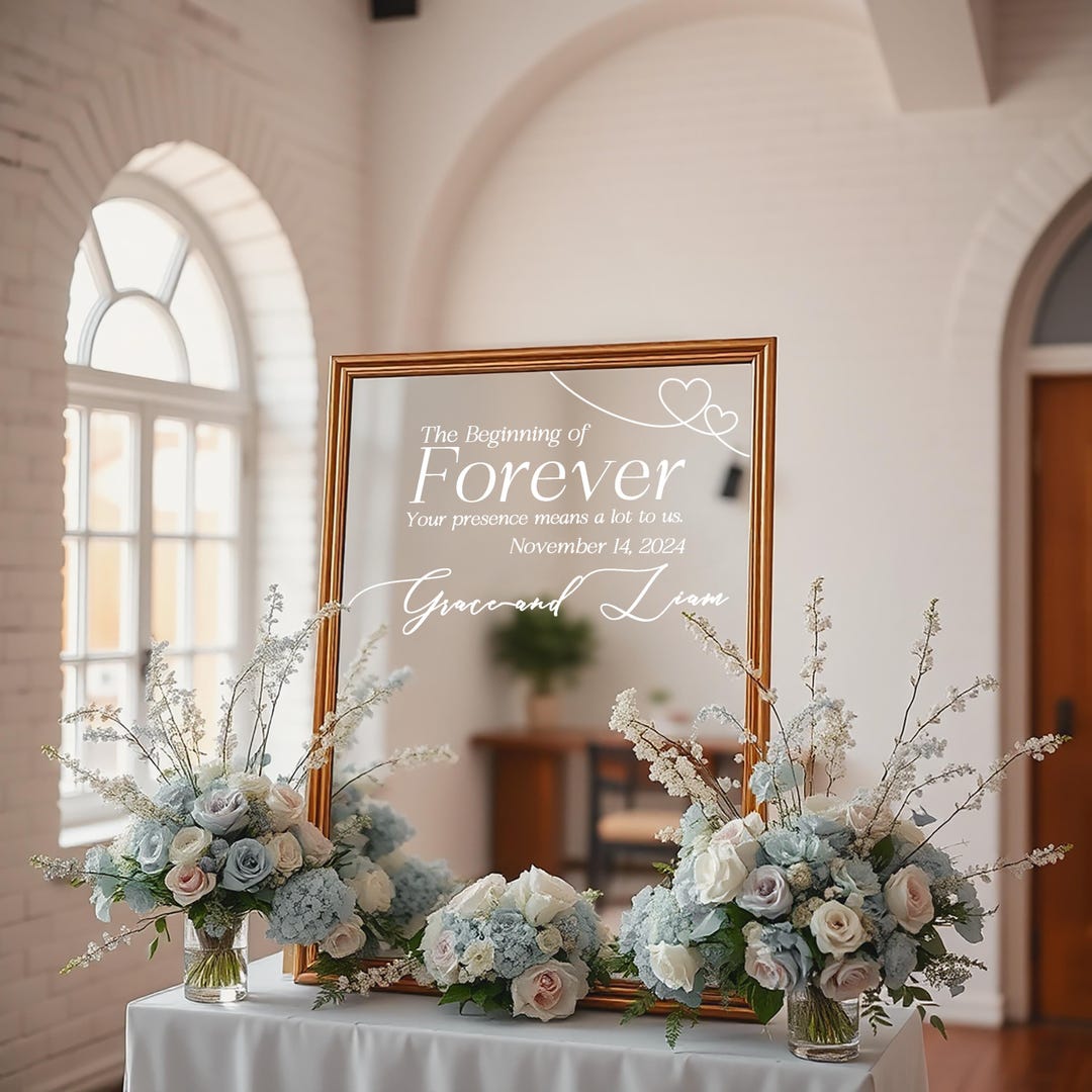WEDDING MIRROR SIGN | Vinyl Wedding Sign | Wedding Decoration | Custom ...
