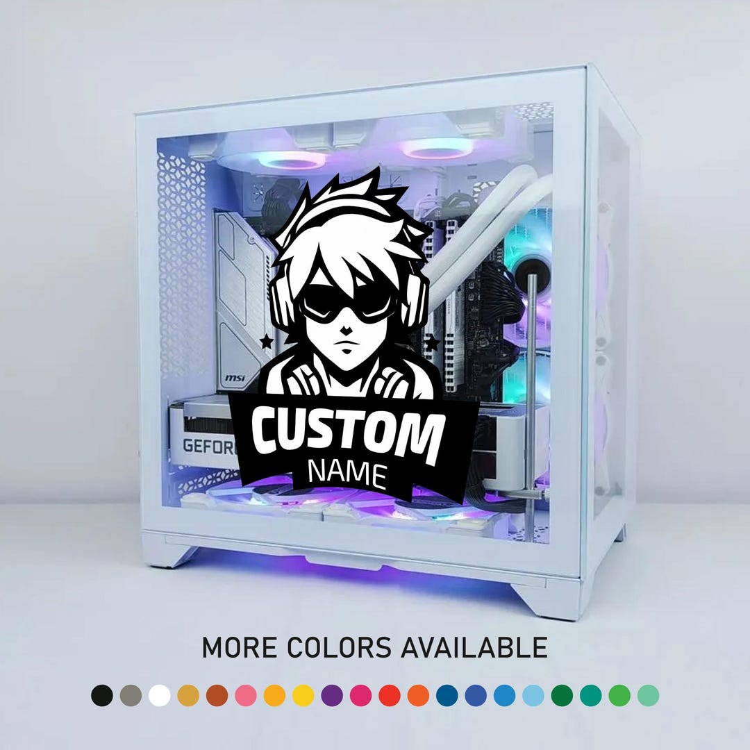 Custom PC Sticker | Gaming PC Decal | Anime Vinyl Sticker | Gamertag ...