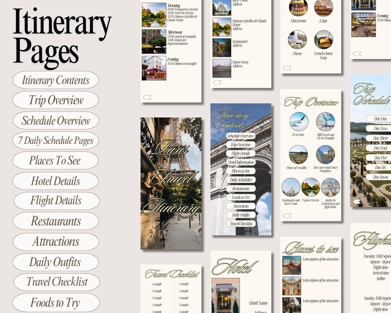 Editable Travel Schedule Template for Canva | Instant Download PDF ...