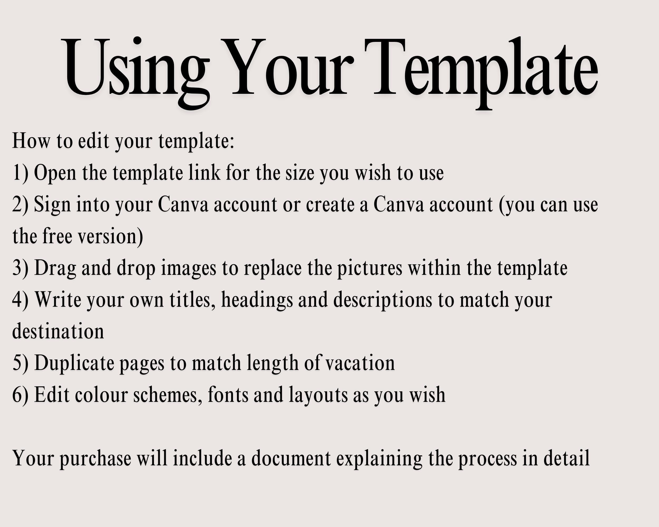 Editable Travel Schedule Template For Canva Instant Download Pdf
