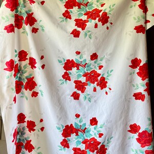 Genuine Wilendur Tablecloth in the Red Royal Rose Pattern Heavy Cotton ...