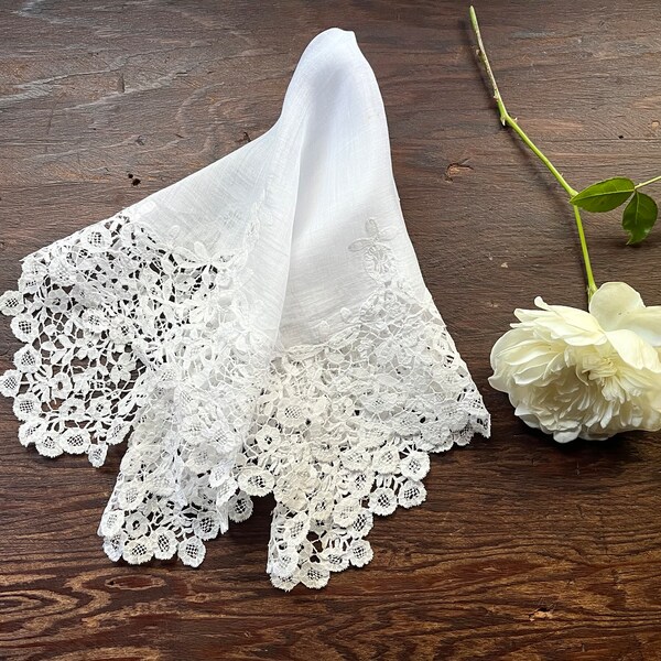 Antique Lace Handkerchief - Etsy