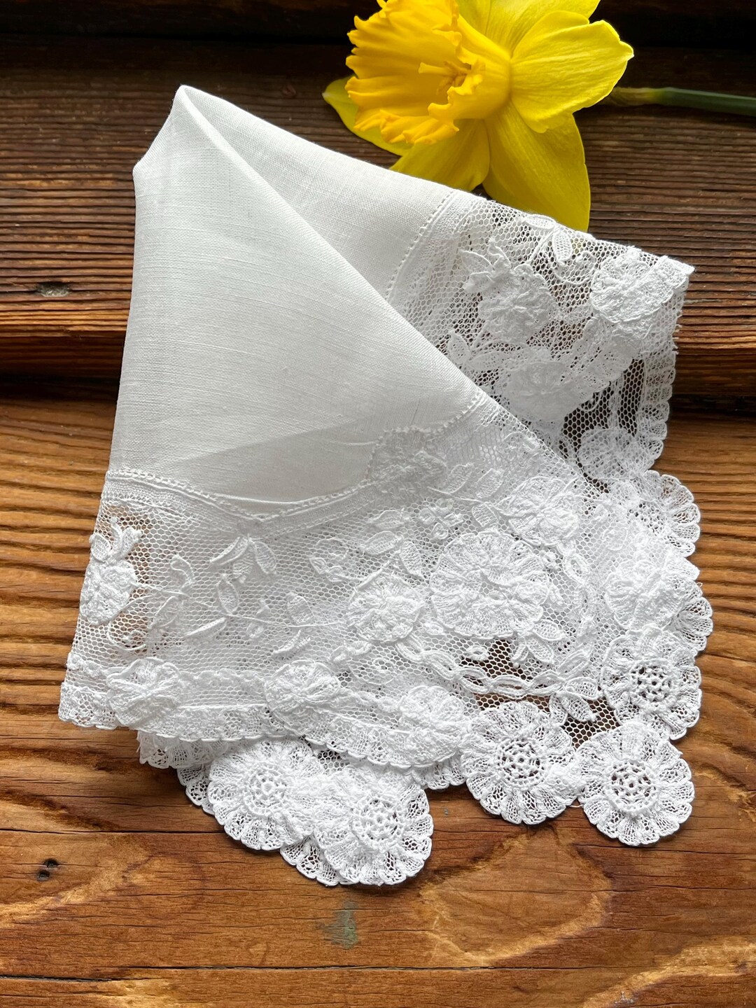 Princess Lace Handkerchief in White Linen Wedding Hanky - Etsy