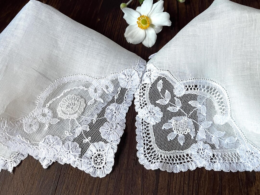 Princess Lace Handkerchiefs in White Linen Mix and Match Set of Two - Etsy