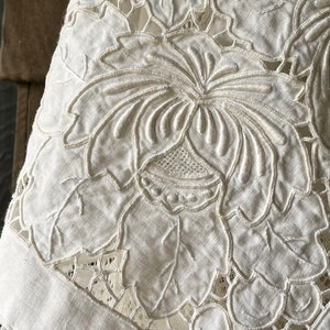 Vintage Patchwork Tablecloth Army /navy Style With Hand Cutwork ...