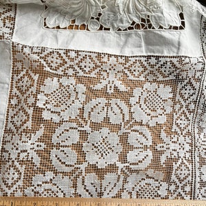 Vintage Patchwork Tablecloth Army /navy Style With Hand Cutwork ...