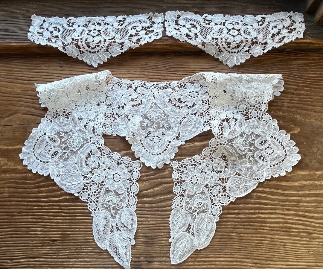 Antique Duchess Rose Point Lace Collar and Cuff Set - Etsy