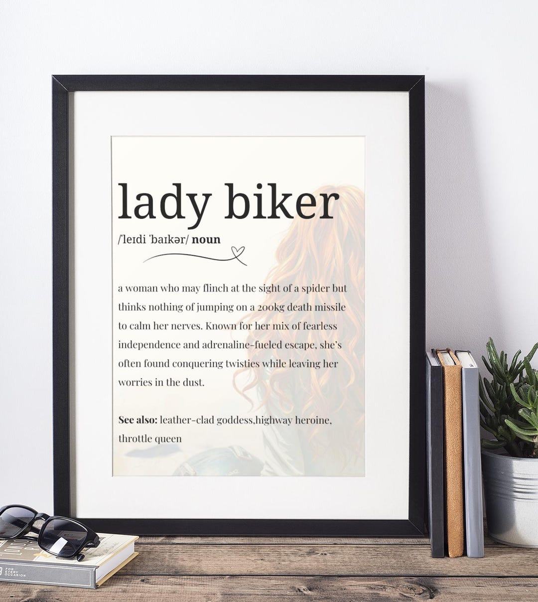 Motorcyclist Definition PRINTABLE - Motorcyclist Gifts - Female ...