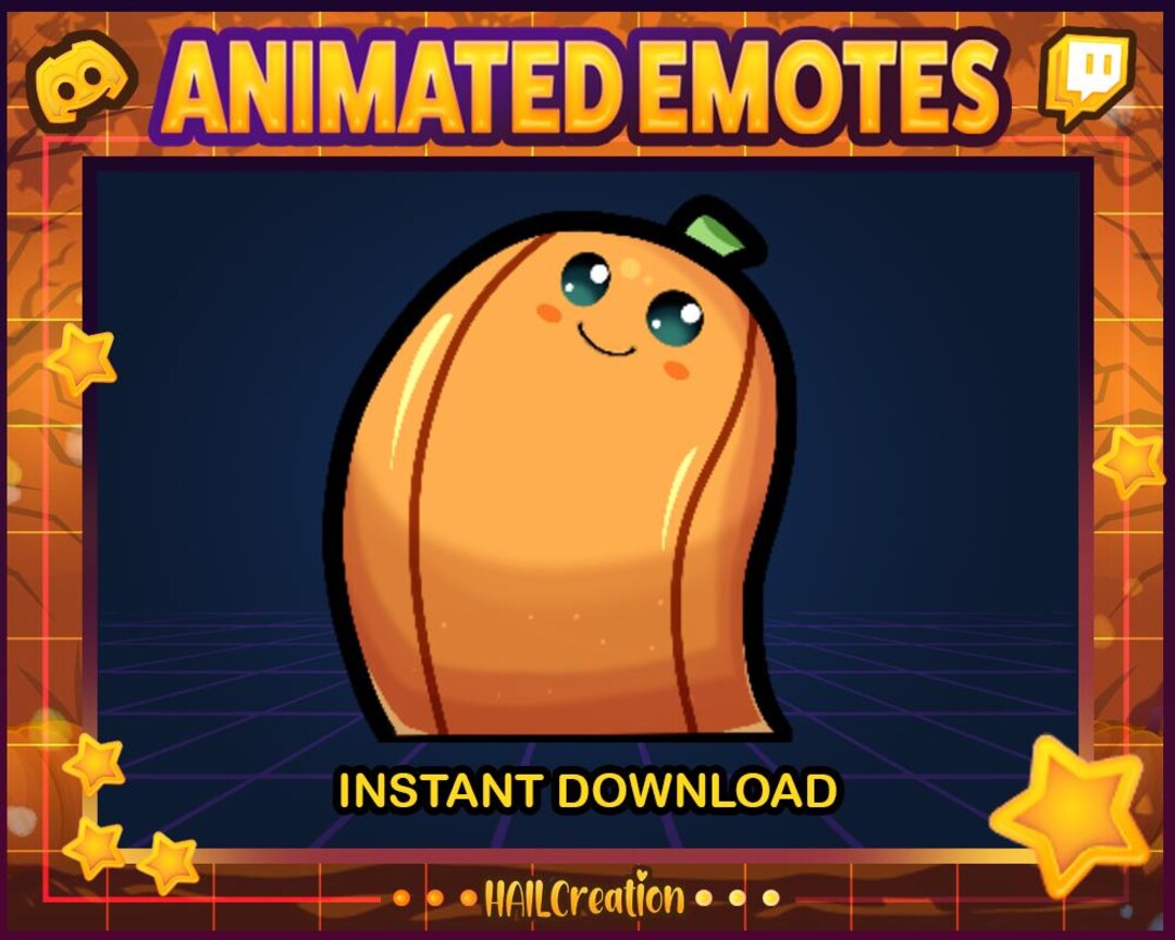 Animated Pumpkin Wiggle Emote | Cute Halloween Twitch & Discord Emote ...