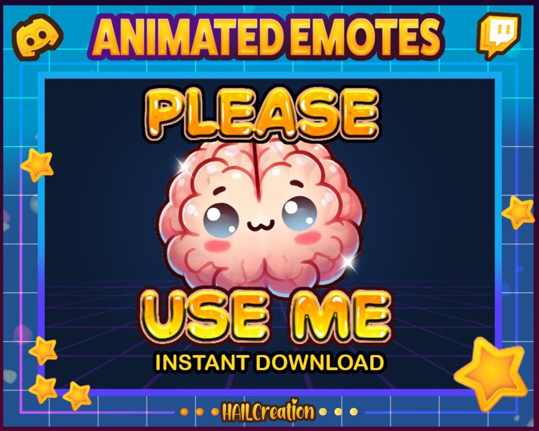 Animated Please Use Me Brain Emote | Funny Twitch and Discord Emote for ...