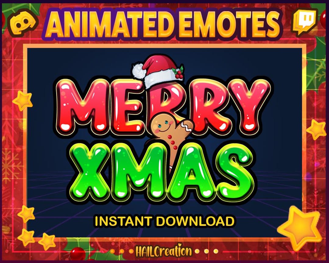 Animated Merry Christmas Emote | Cute Xmas Emote for Twitch & Discord ...