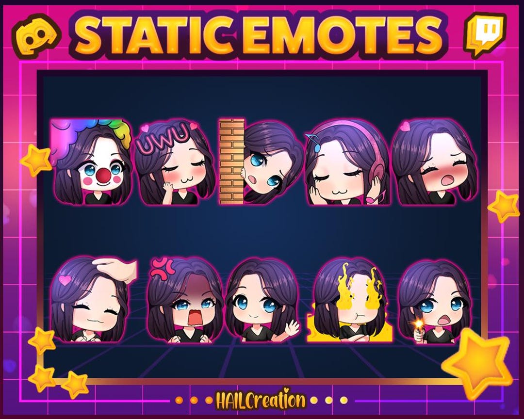 Static Emote Pack | Clown, Uwu, Lurk, Music, Ahegao, Pat, Angry, Hi ...