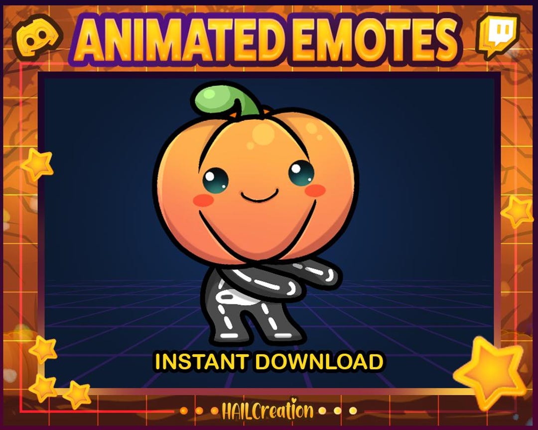 Animated Dancing Skeleton Pumpkin Emote | Halloween Emote for Twitch ...