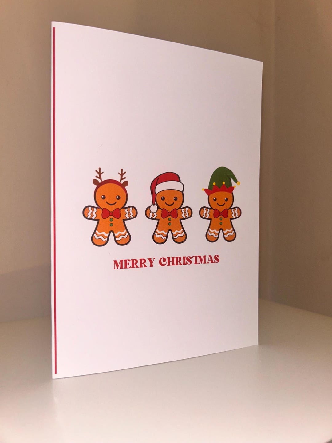 10 PACK CUTE GINGERBREAD Christmas Cards. Xmas Card, Family, Friends ...