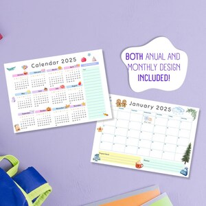 2024 Calendar for Kids - Printable and Editable, Watercolor Calendars ...