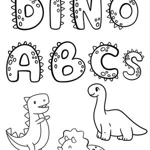 Dinosaur Alphabet Coloring Pages - Etsy