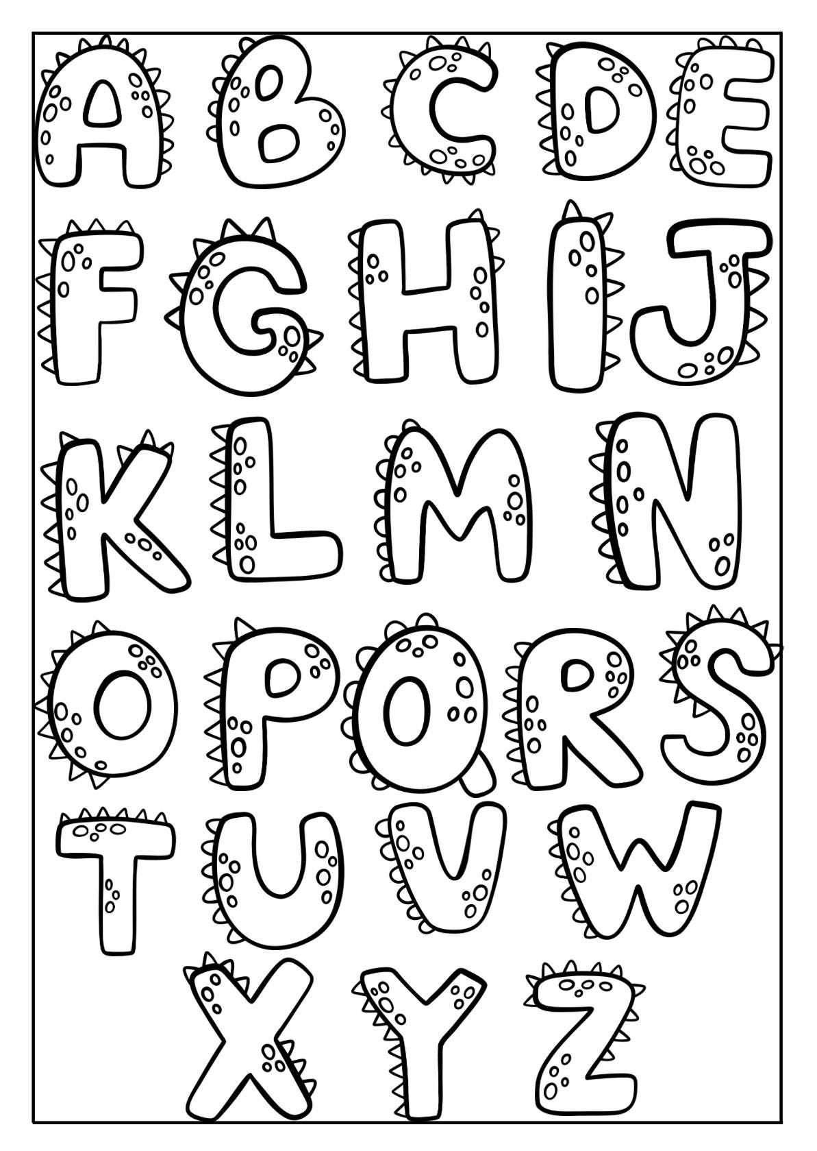 Dinosaur Alphabet Coloring Pages - Etsy