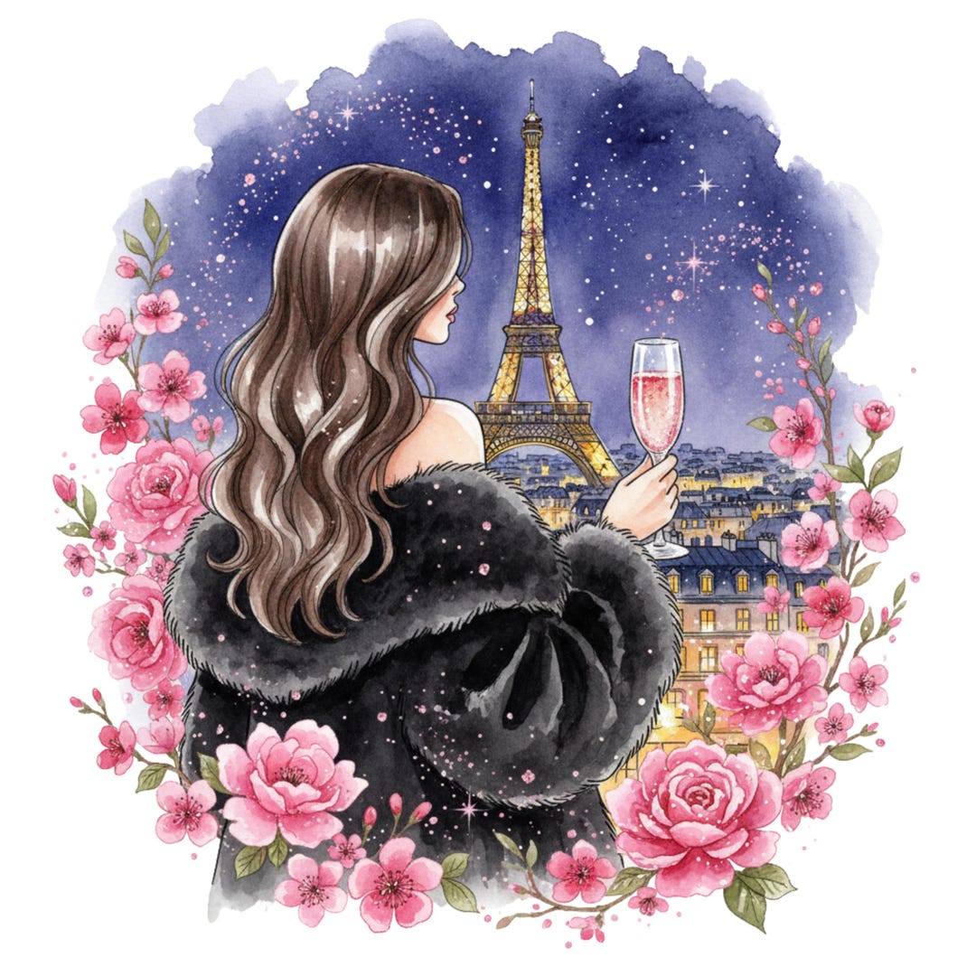 Paris Eiffel Tower Watercolor Sparklecore Digital Art Sublimation ...
