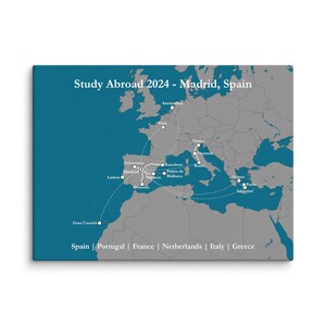 Custom Study Abroad Map (green/blue) - Etsy
