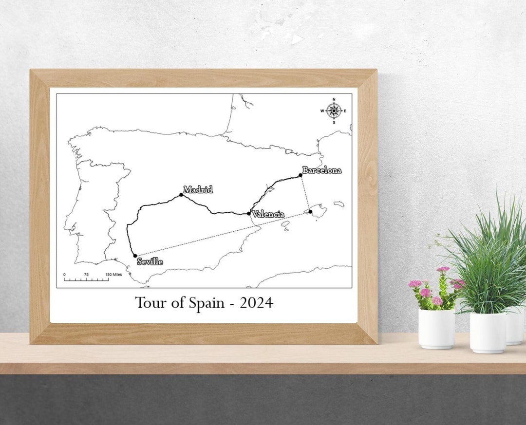 Custom Travel Map B/W - Etsy