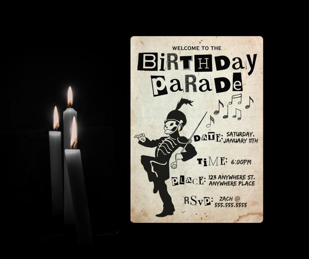 Black Parade Birthday Invitation - Etsy