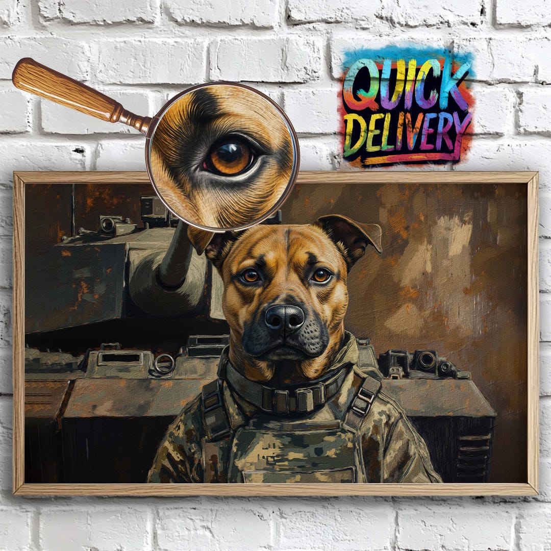 Military Pet Portrait, Custom Dog Army Painting - Etsy