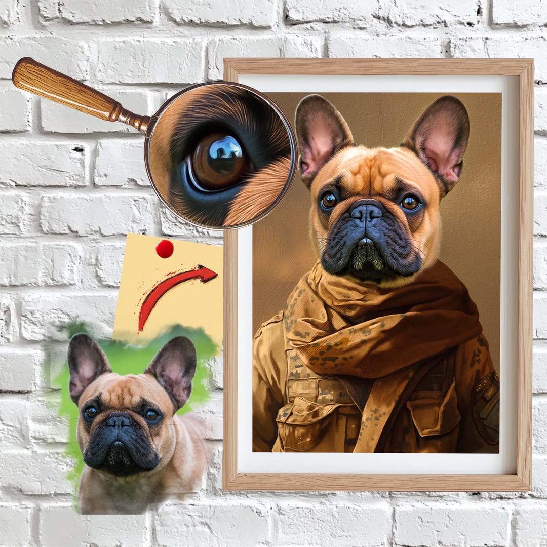 Veteran Soldier Dog Oil Paint Pet Portrait, Military Dog Portrai ...