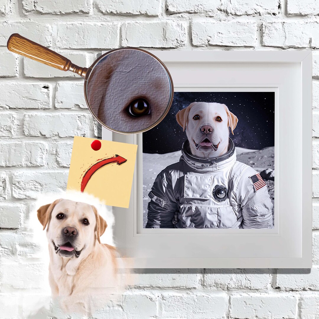 Space Pet Portrait, Custom Astronaut Pet Portrait, Cosmonaut Pet ...
