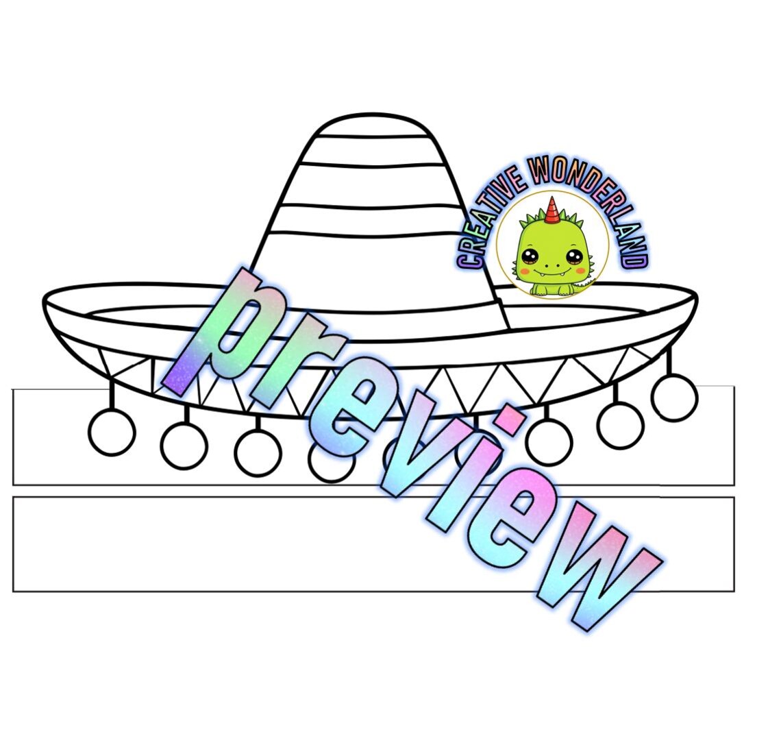 Cinco De Mayo Name Craft Crown Sombrero Mexico Hat Headband Paper Craft ...