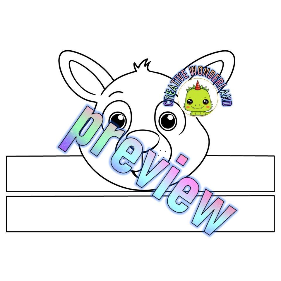 Kangaroo Headband - Animal Hat Crown Paper Craft - Coloring Activity ...