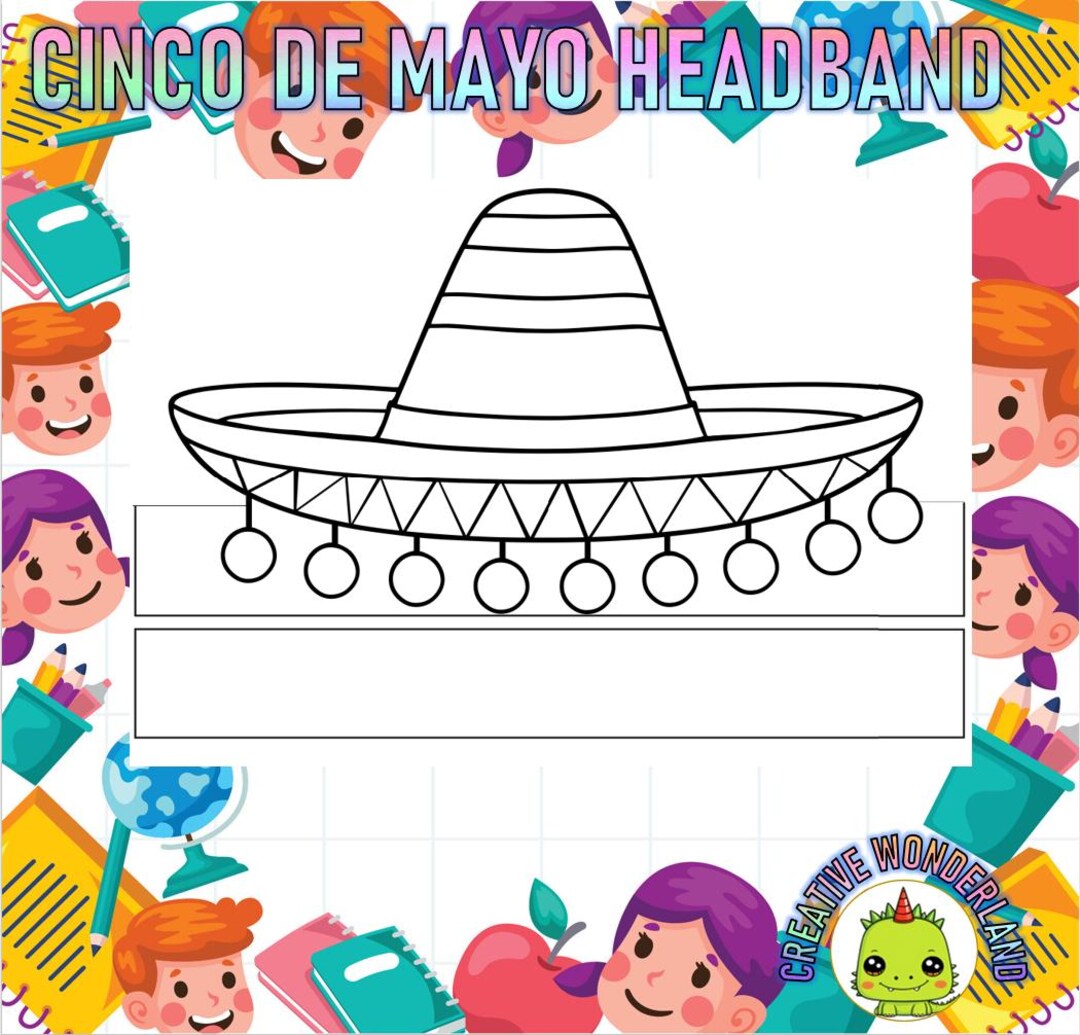 Cinco De Mayo Name Craft Crown Sombrero Mexico Hat Headband Paper Craft ...