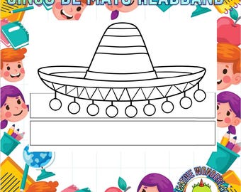 Sombrero Printable Hat Personalized Mexican Party Craft Kids Paper ...