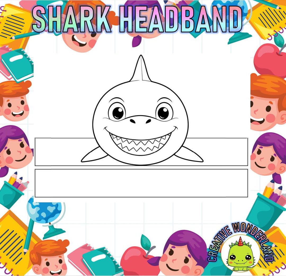 Shark Headband Craft - Sea Animal - Crown Printable Paper Craft - 4K ...