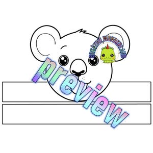 Koala Headband Animal Hat Crown Paper Craft Coloring Activity 4K - Etsy