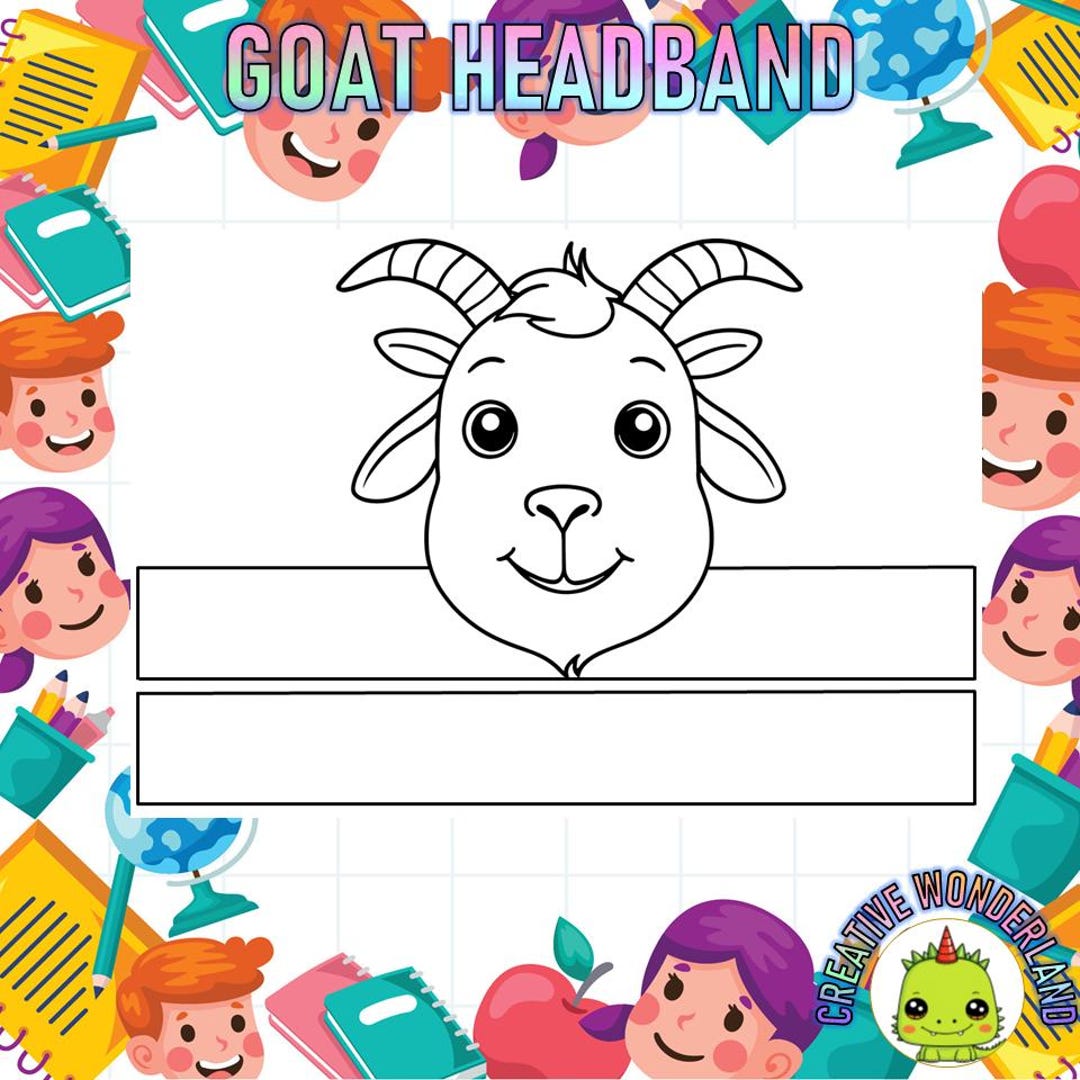 Goat Headband - Animal Hat Crown Paper Craft - Coloring Activity - 4K ...