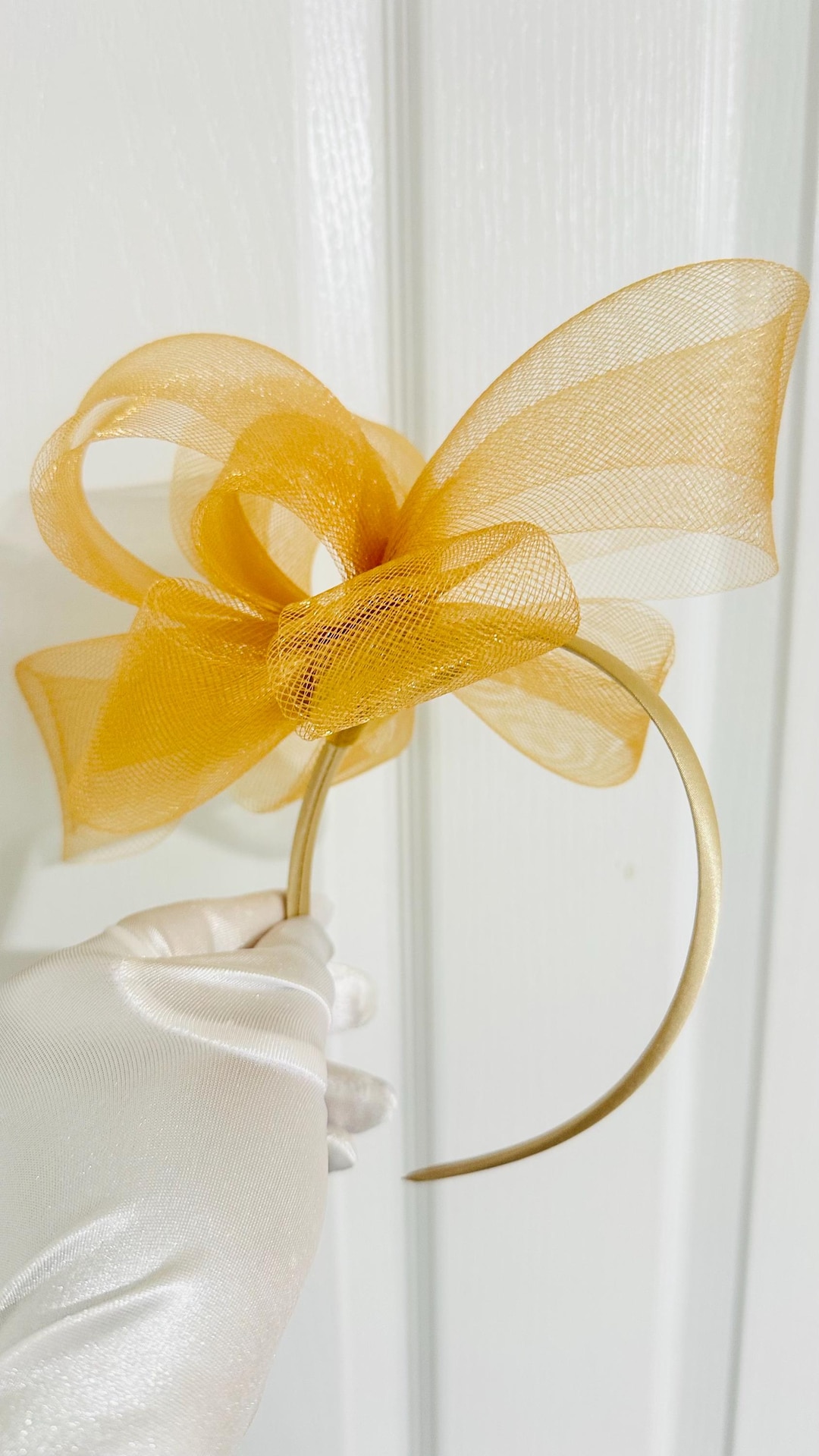 Gold Looped Net Fascinator on Alice Band: Headpiece for Wedding Races ...