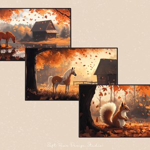 Autumn Animal Desktop Wallpaper, Cute Wallpaper, Kawaii Wallpaper ...