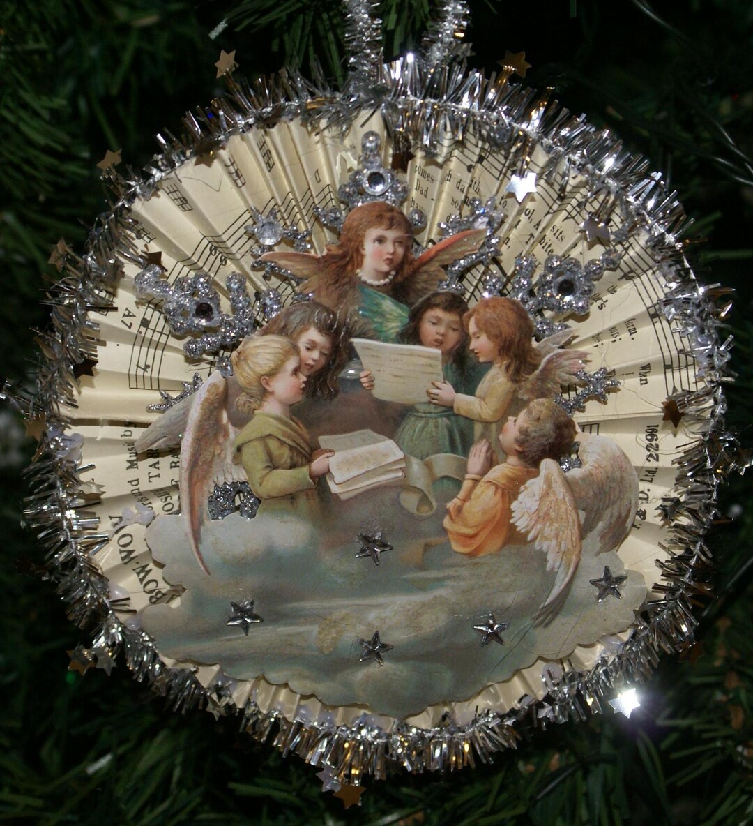 Victorian Christmas Music Angel Prayers Orchestra Nostalgic Ornament ...