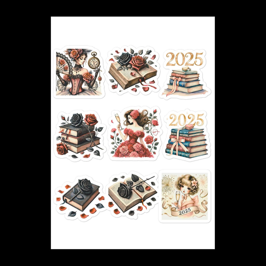 New Year 2025 Celebration Sticker Sheet Glossy Kiss-cut Stickers ...