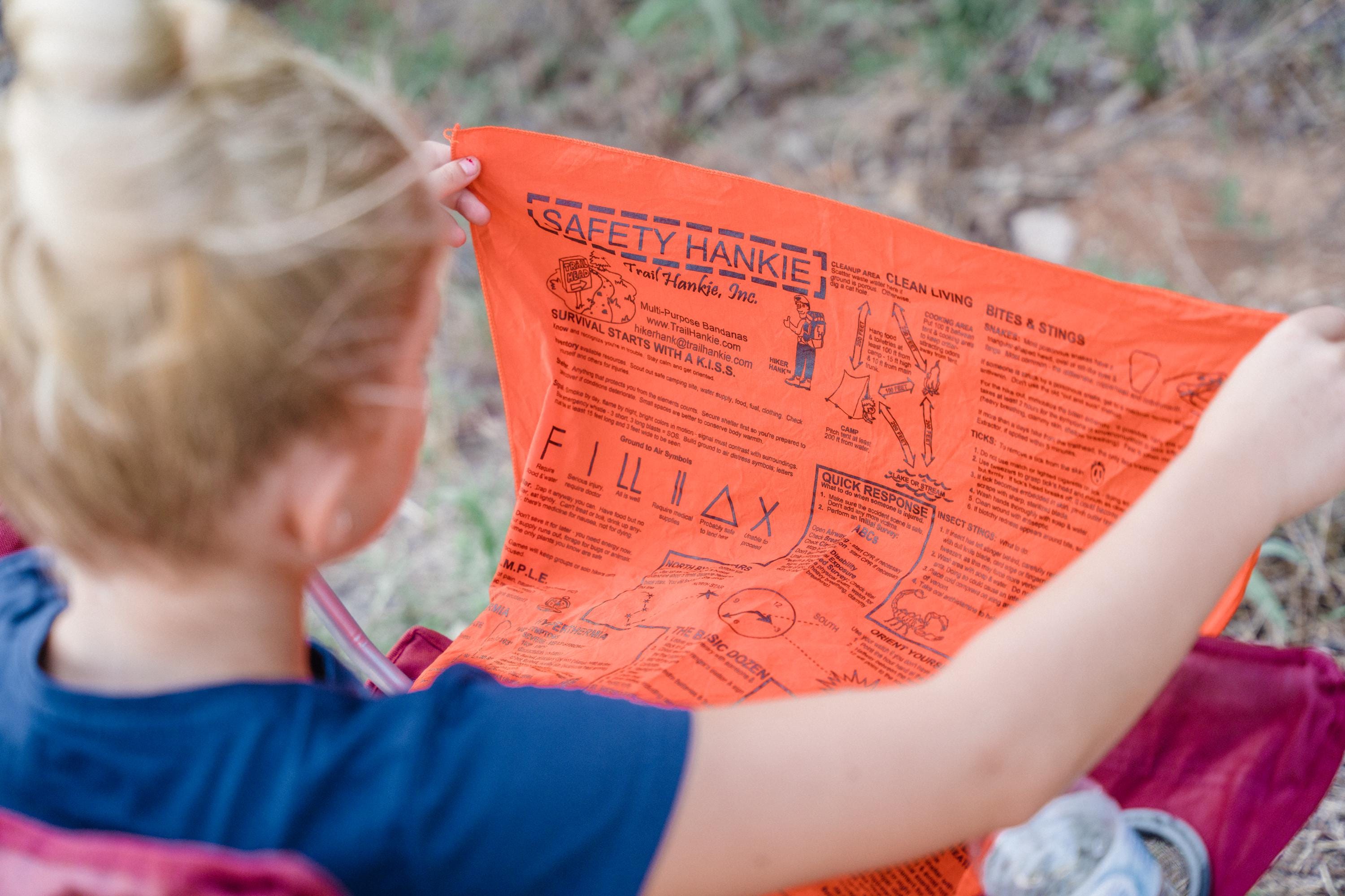 Safety Hankie Bandana: Hiking & Camping Emergency Guide, 100% Cotton - Etsy