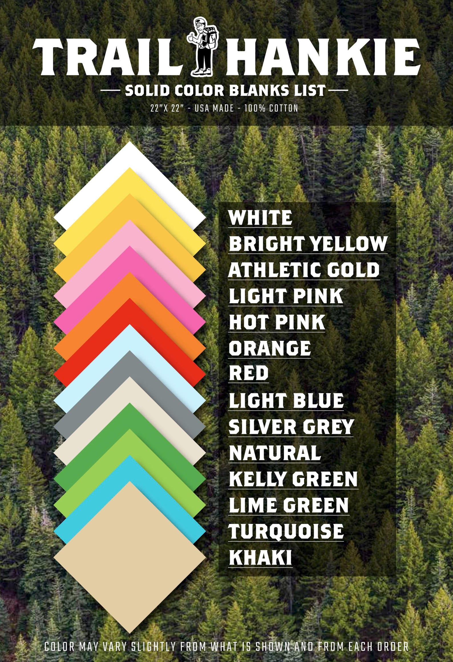 Appalachian Trail Map Trail Hankie, Appalachian Mountains Trail Bandana ...